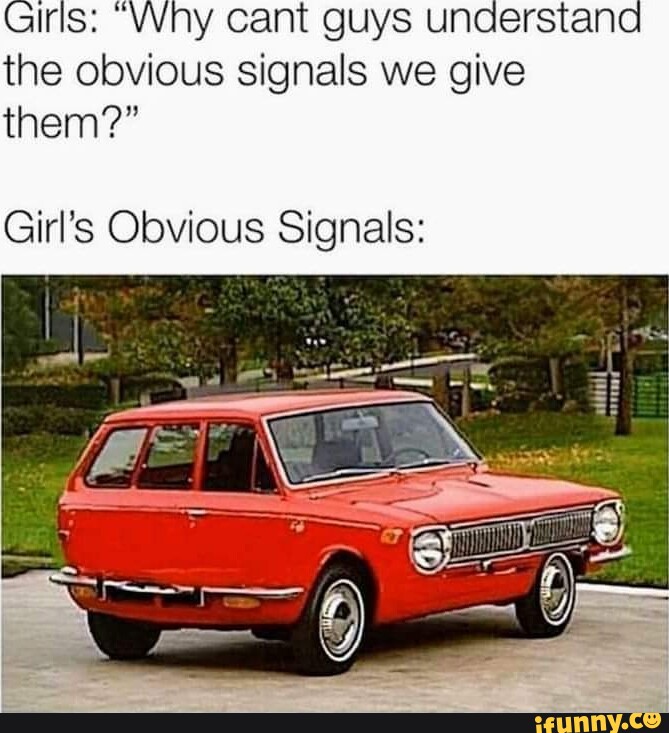 Girls: "Why cant guys understand the obvious signals we give them ...