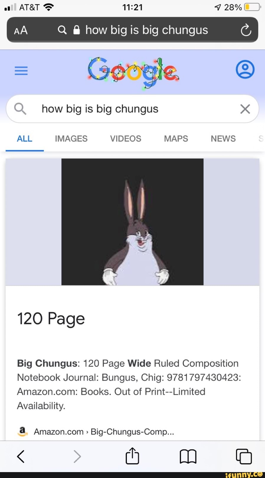 ATRT 28% 0_)) AA Q @ how big is big chungus G = @le, @ how big is big ...