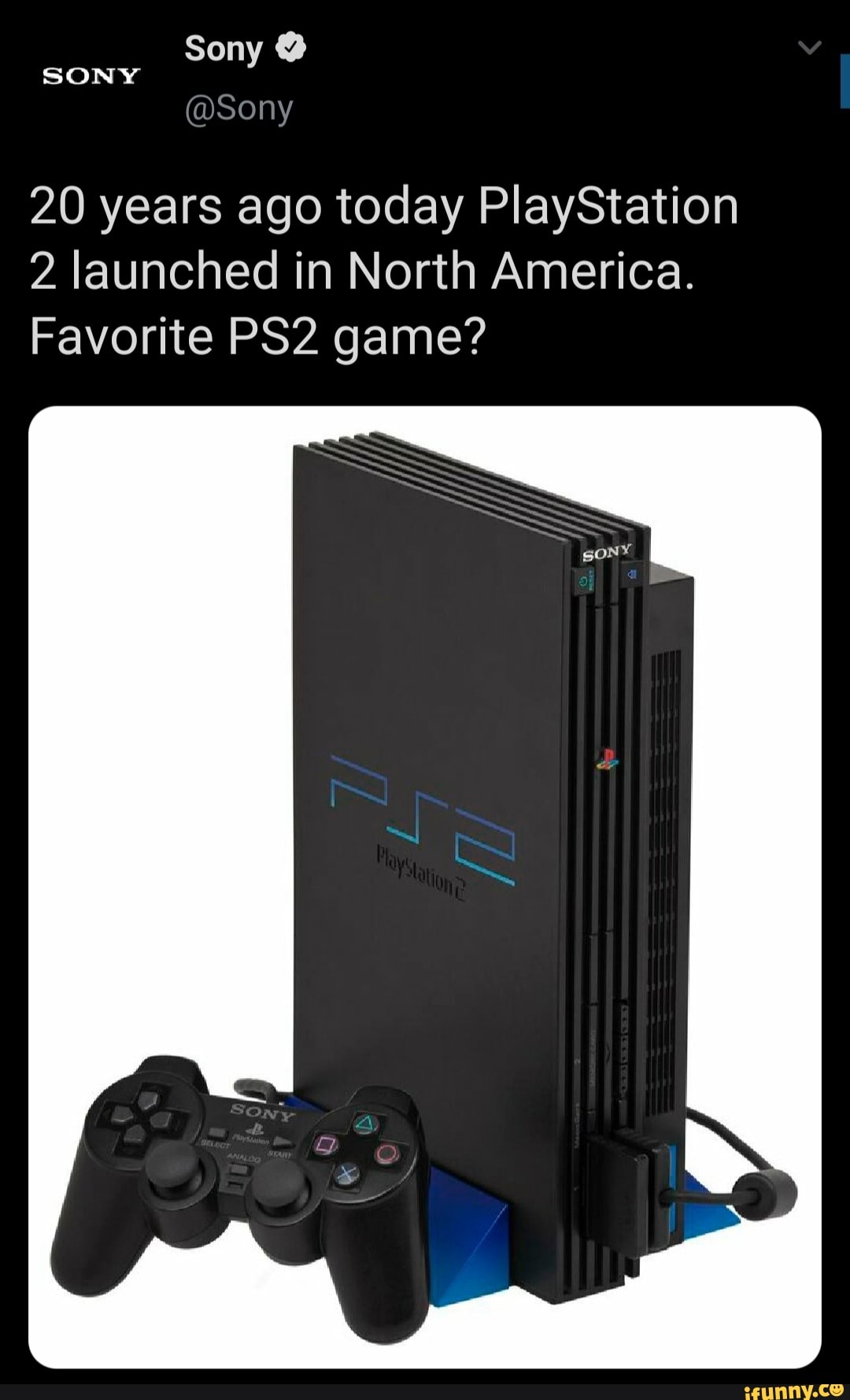 SONY Sony 20 years ago today PlayStation 2 launched in North America ...