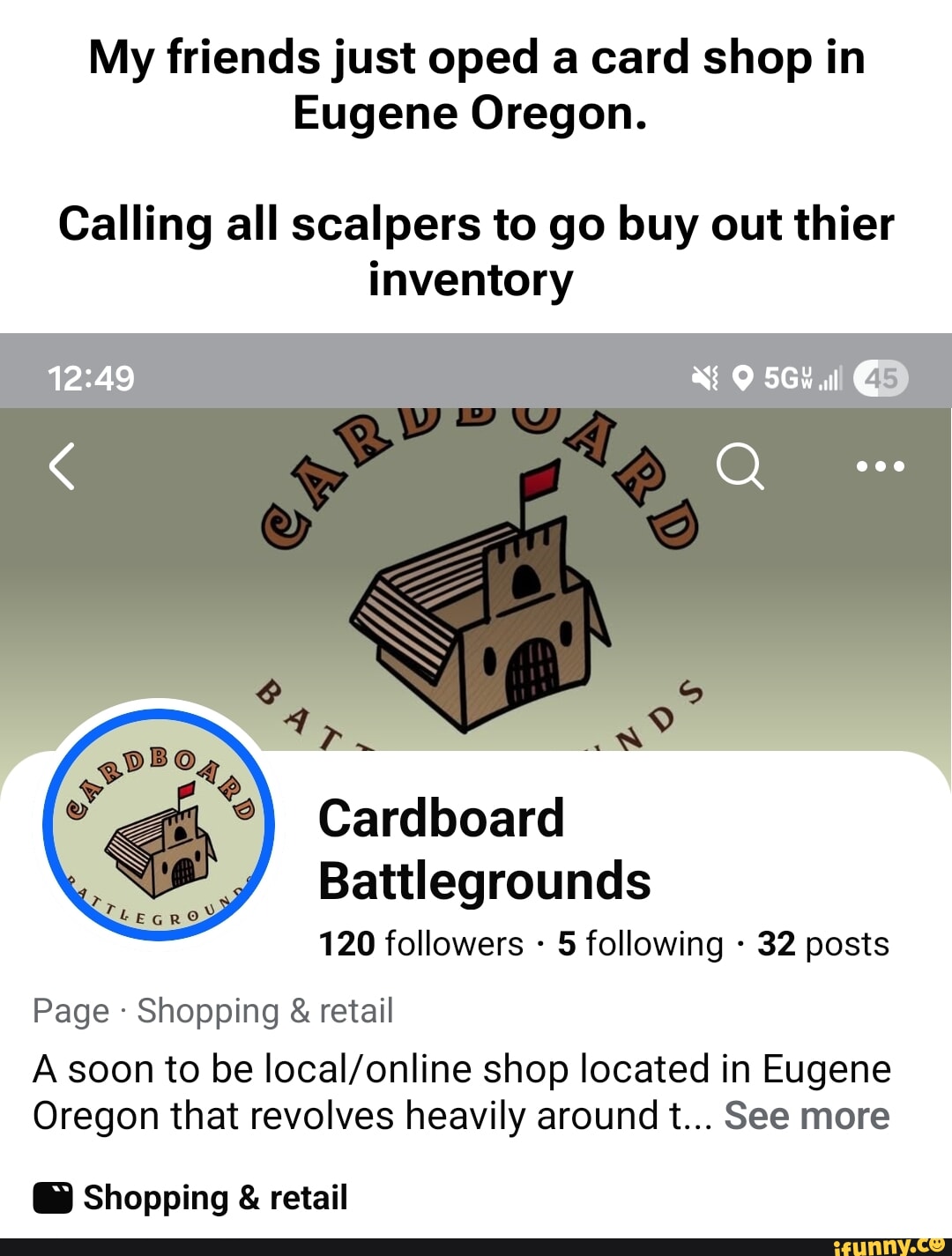 My friends just oped a card shop in Eugene Oregon. Calling all scalpers ...