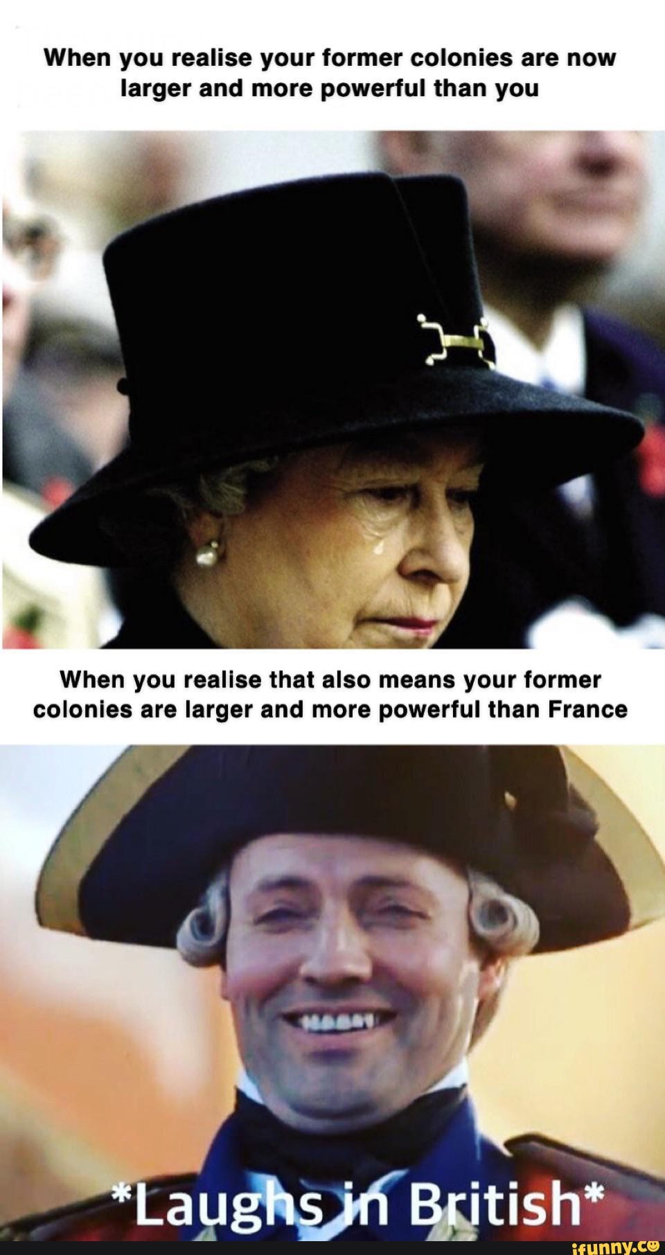 When you realise your former colonies are now larger and more powerful ...