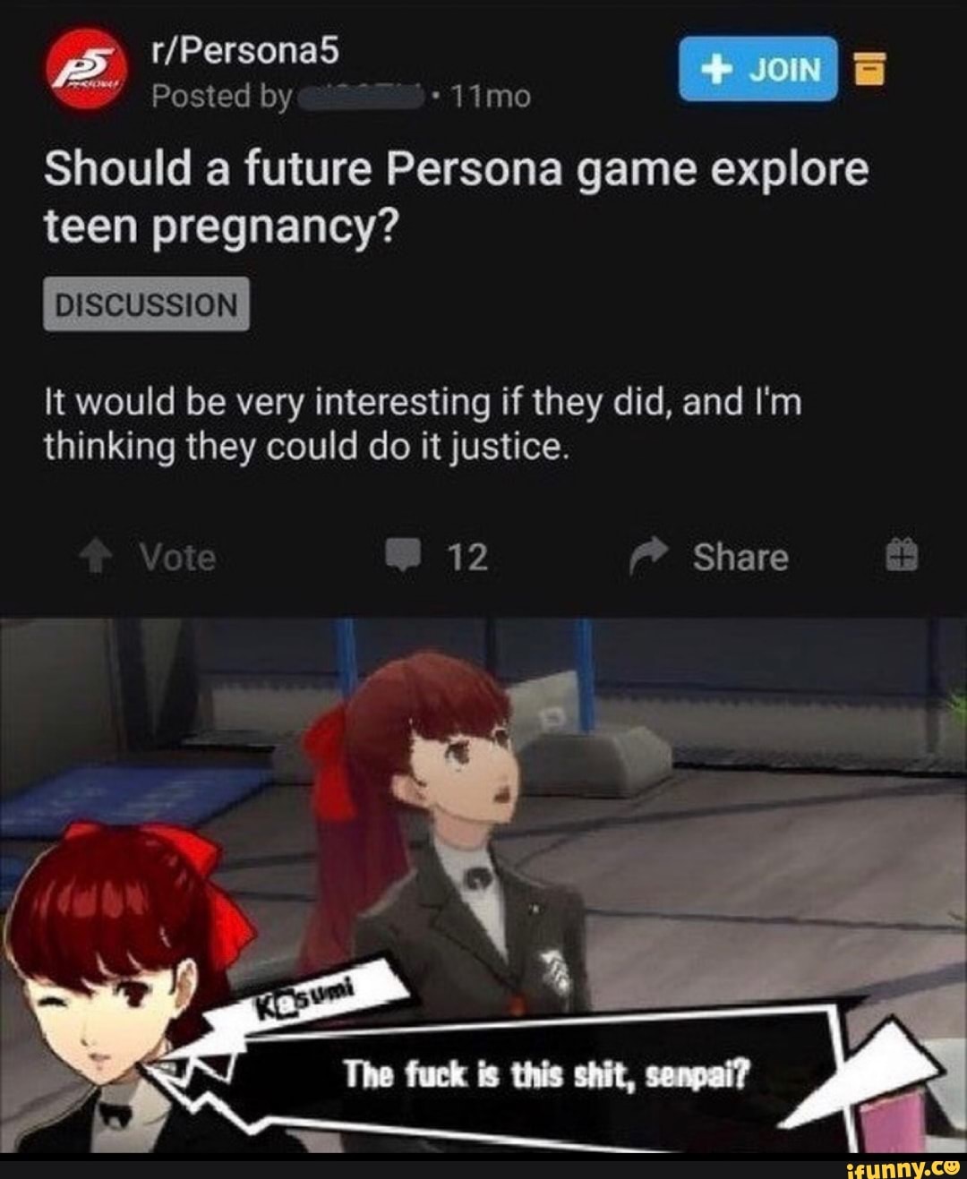 Should a future Persona game explore teen pregnancy? It would be very ...