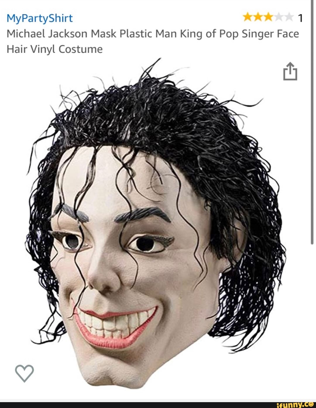 Michael Jackson Mask Plastic Man King of Pop Singer Face Hair Vinyl ...
