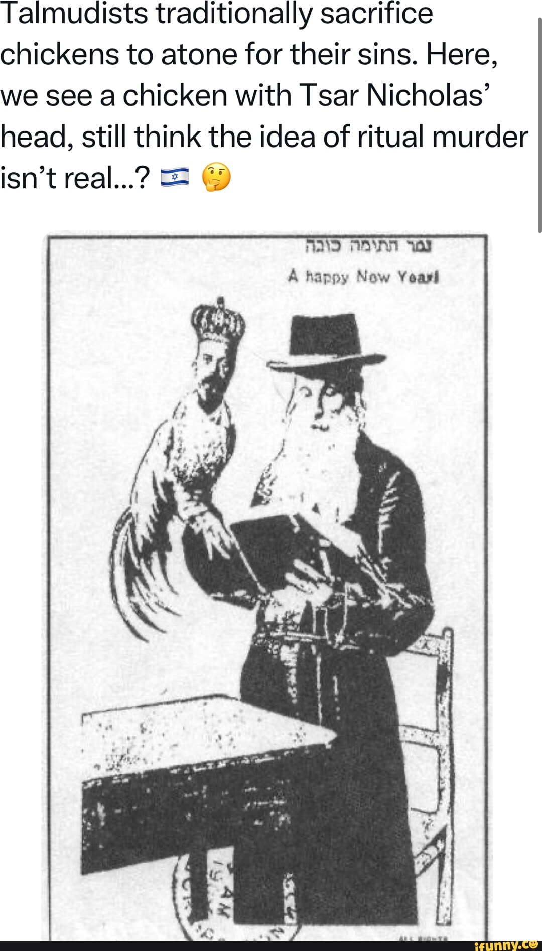 Talmudists traditionally sacrifice chickens to atone for their sins ...