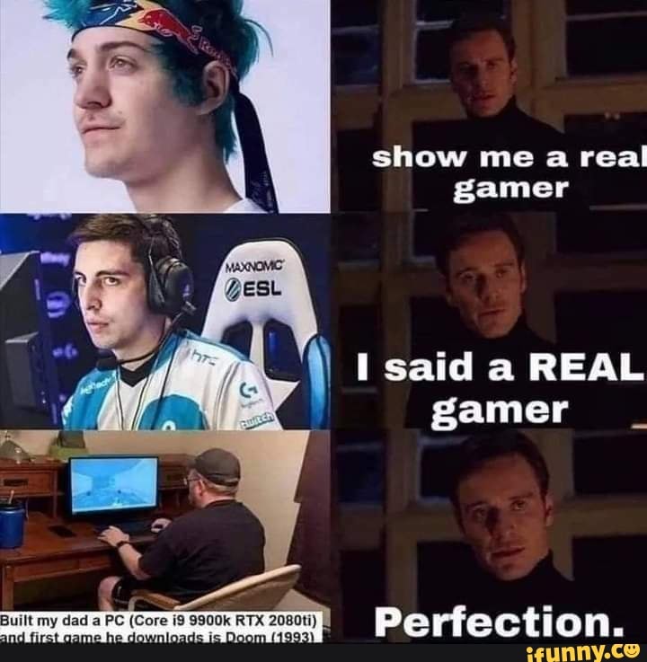Show me a real gamer said a REAL gamer Perfection. Built my dad a PC ...