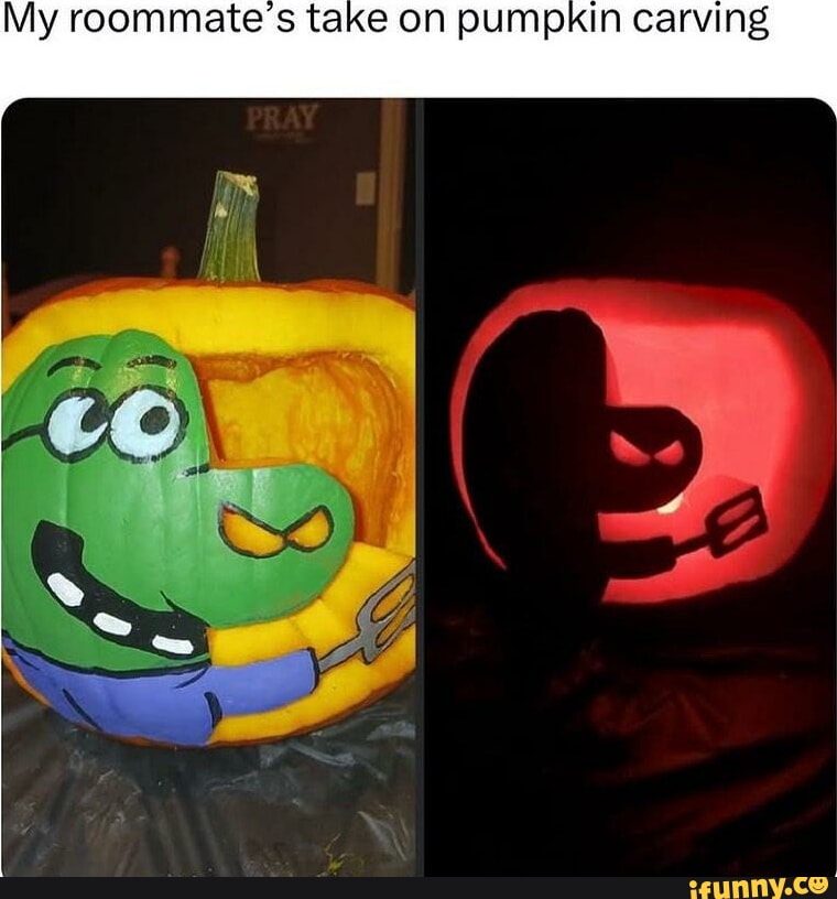 My roommate's take on pumpkin carving - iFunny