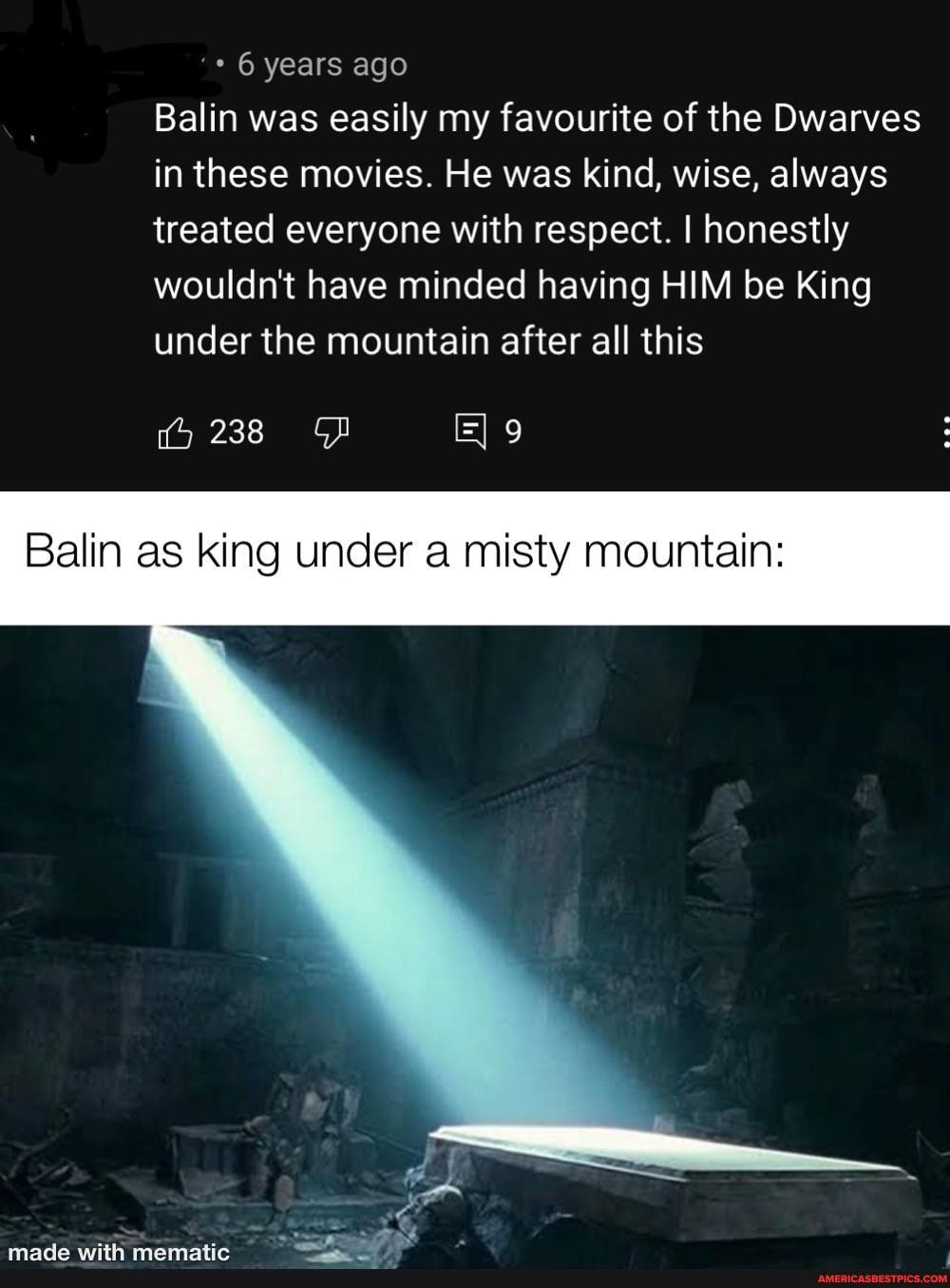 6 years ago Balin was easily my favourite of the Dwarves in these ...