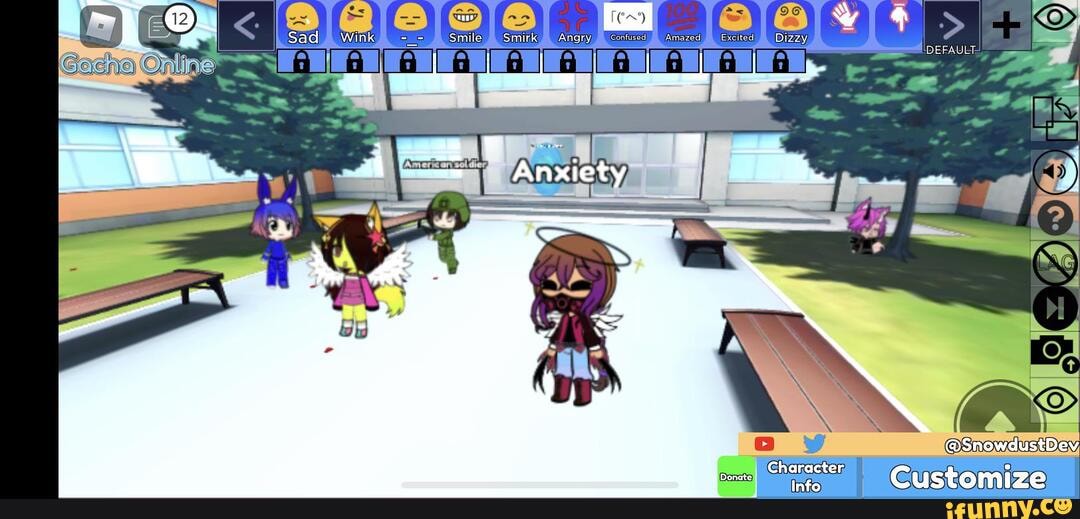 Sad Wink Simle smirk Angry Diezy omb Anxiety Character Denate ...