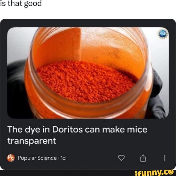 IS that good The dye in Doritos can make mice transparent Popular ...