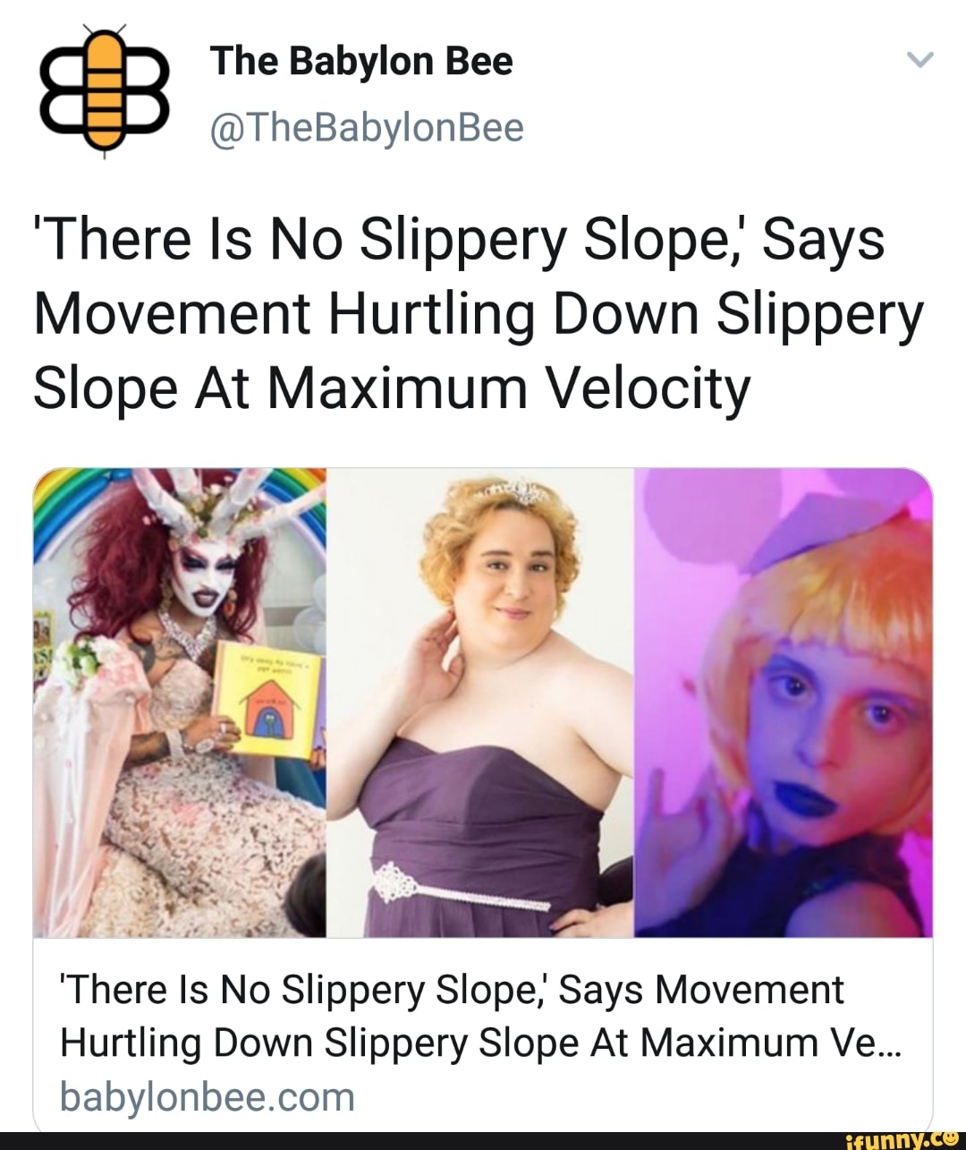 @TheBabylonBee 'There Is No Slippery Slope} Says Movement Hurtling Down ...