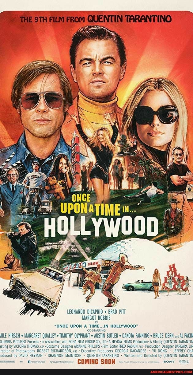 FRom QUENTIN TARANTINO / LEONARDO DiCAPRIO BRAD PITT MARGOT ROBBIE ...
