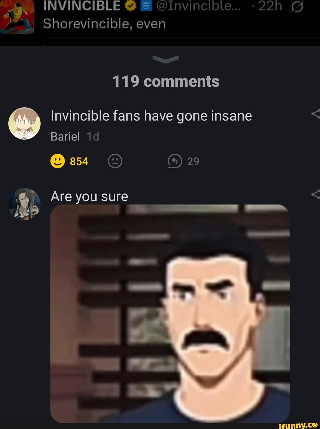 INVINCIBLE Shorevincible, even 119 comments Invincible fans have gone insane 29 Bariel 1 @ 354 ...