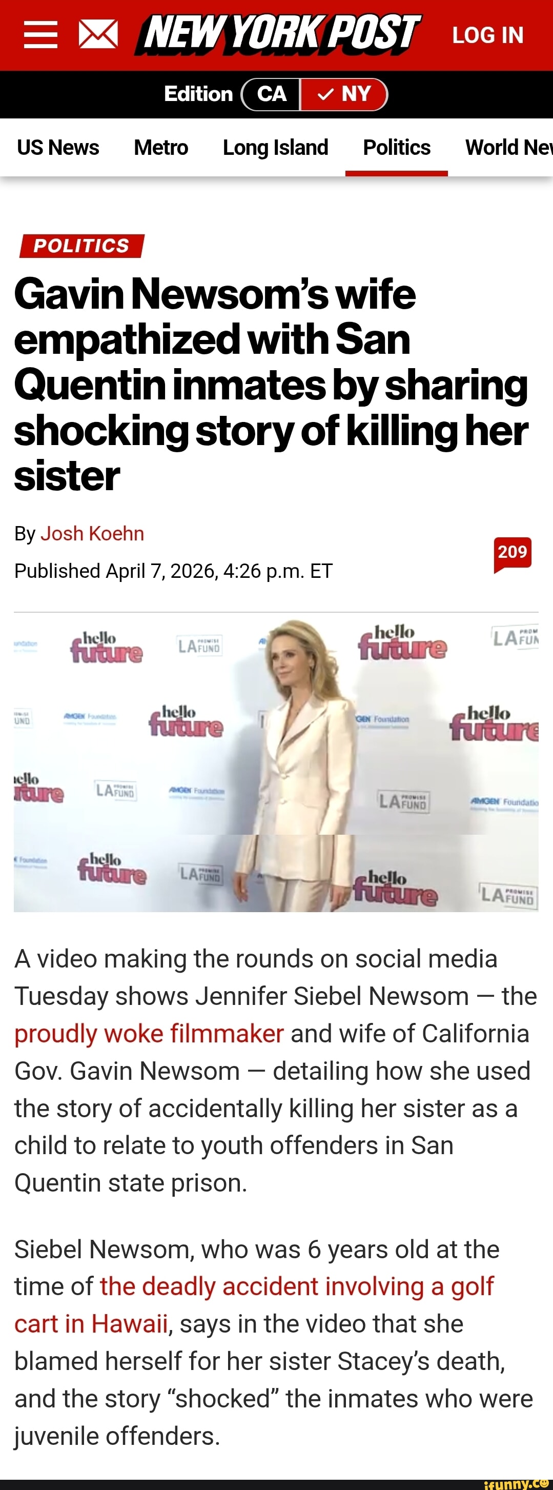 = NEWYORK POST ocin Edition (CA I v NY ) USNews Metro Longlsland ...
