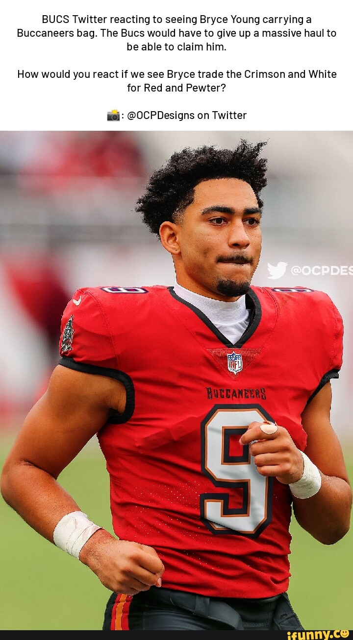 BUCS Twitter reacting to seeing Bryce Young carrying a Buccaneers bag ...