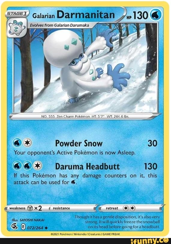 Galarian Darma Evolves from Galarian Darumaka Pokemon, MT: @x Powder ...