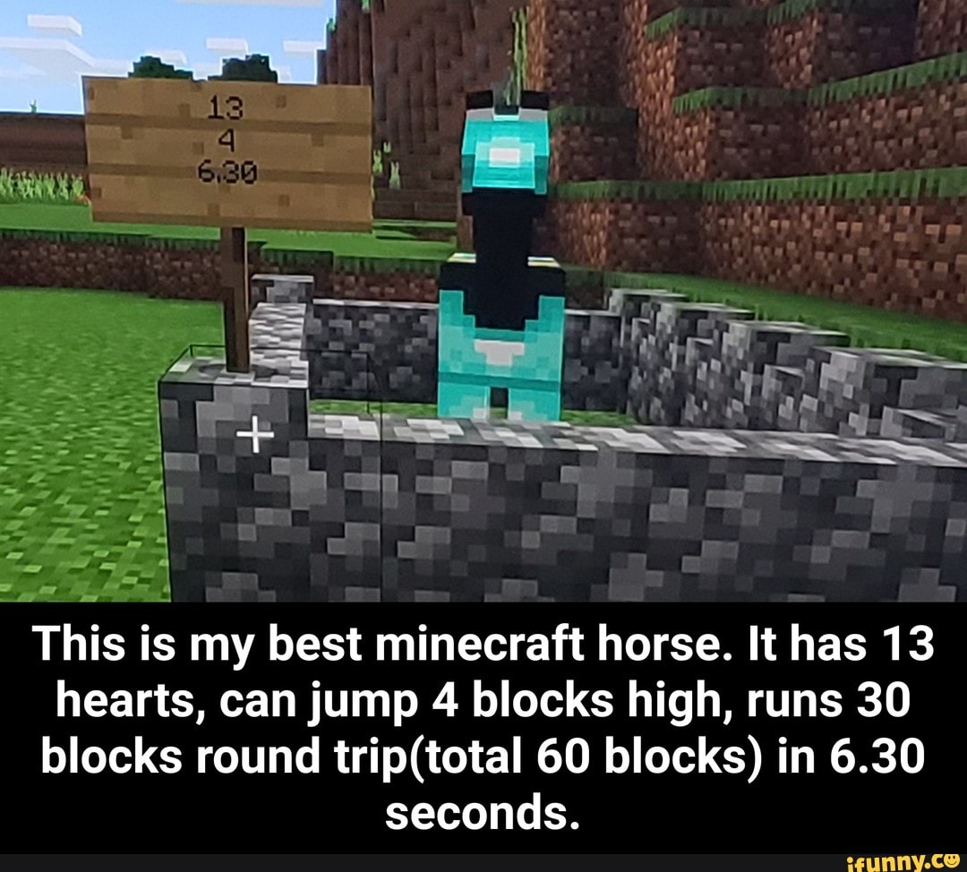This is my best minecraft horse. It has 13 hearts, can jump 4 blocks ...
