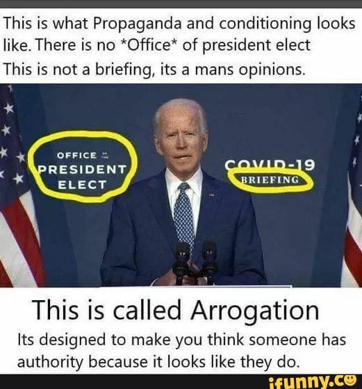 This is what Propaganda and conditioning looks like. There is no ...