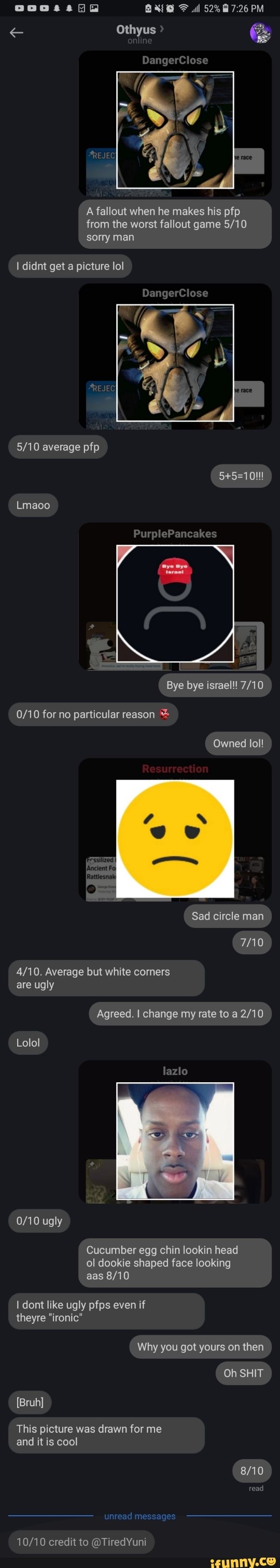 A fallout when he makes his pfp from the worst fallout game 5/10 sorry ...