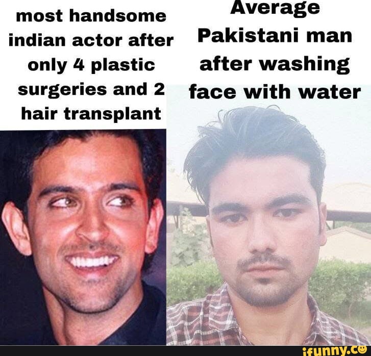 Most handsome Average indian actor after Pakistani man only 4 plastic ...