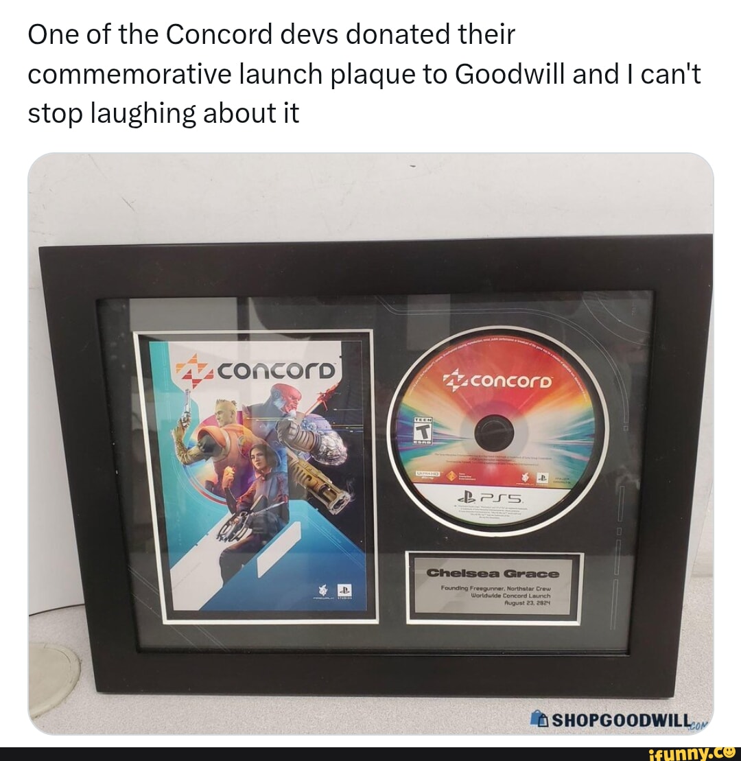 One of the Concord devs donated their commemorative launch plaque to ...