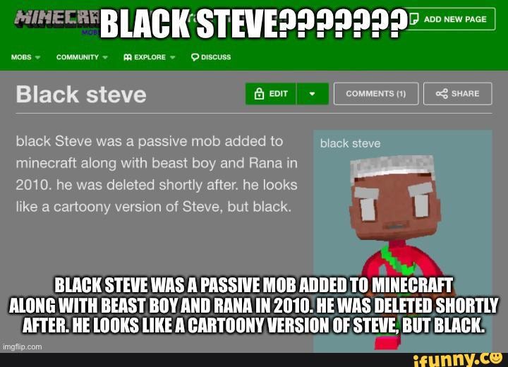 BLACK STEWED MOBS COMMUNITY PREXPLORE @oiscuss Black steve Breor II ...