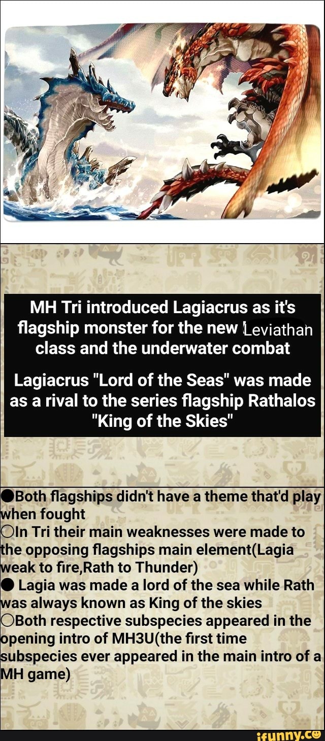 MH Tri introduced Lagiacrus as it's flagship monster for the new ...