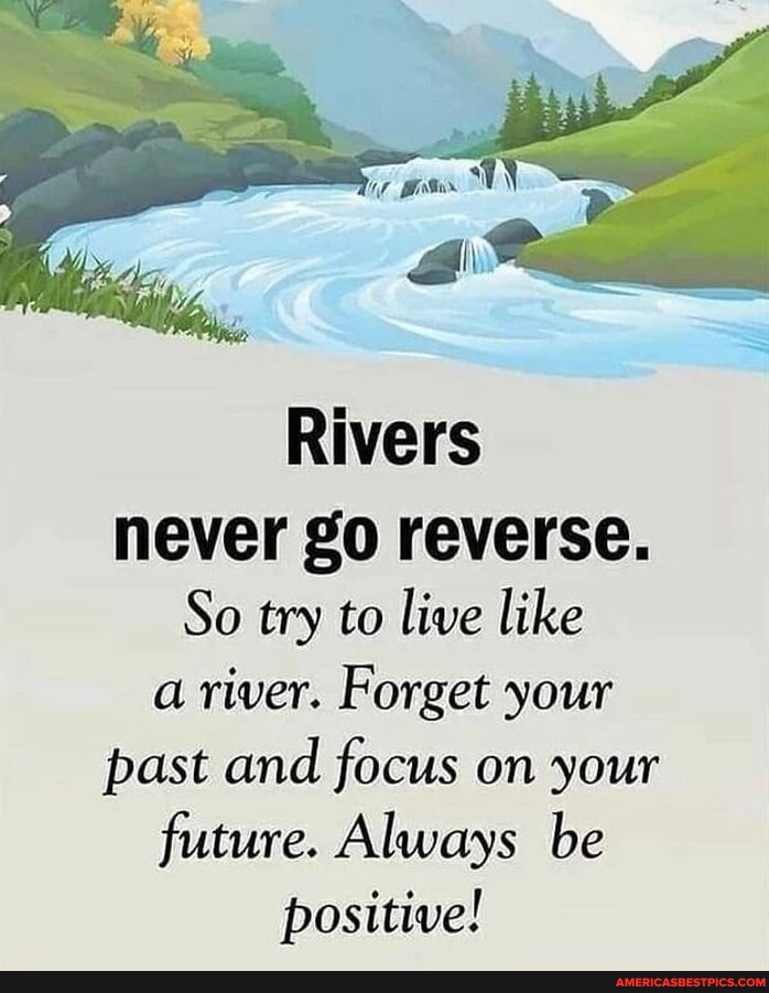 Rivers never go reverse. So try to live like a river. Forget your past ...
