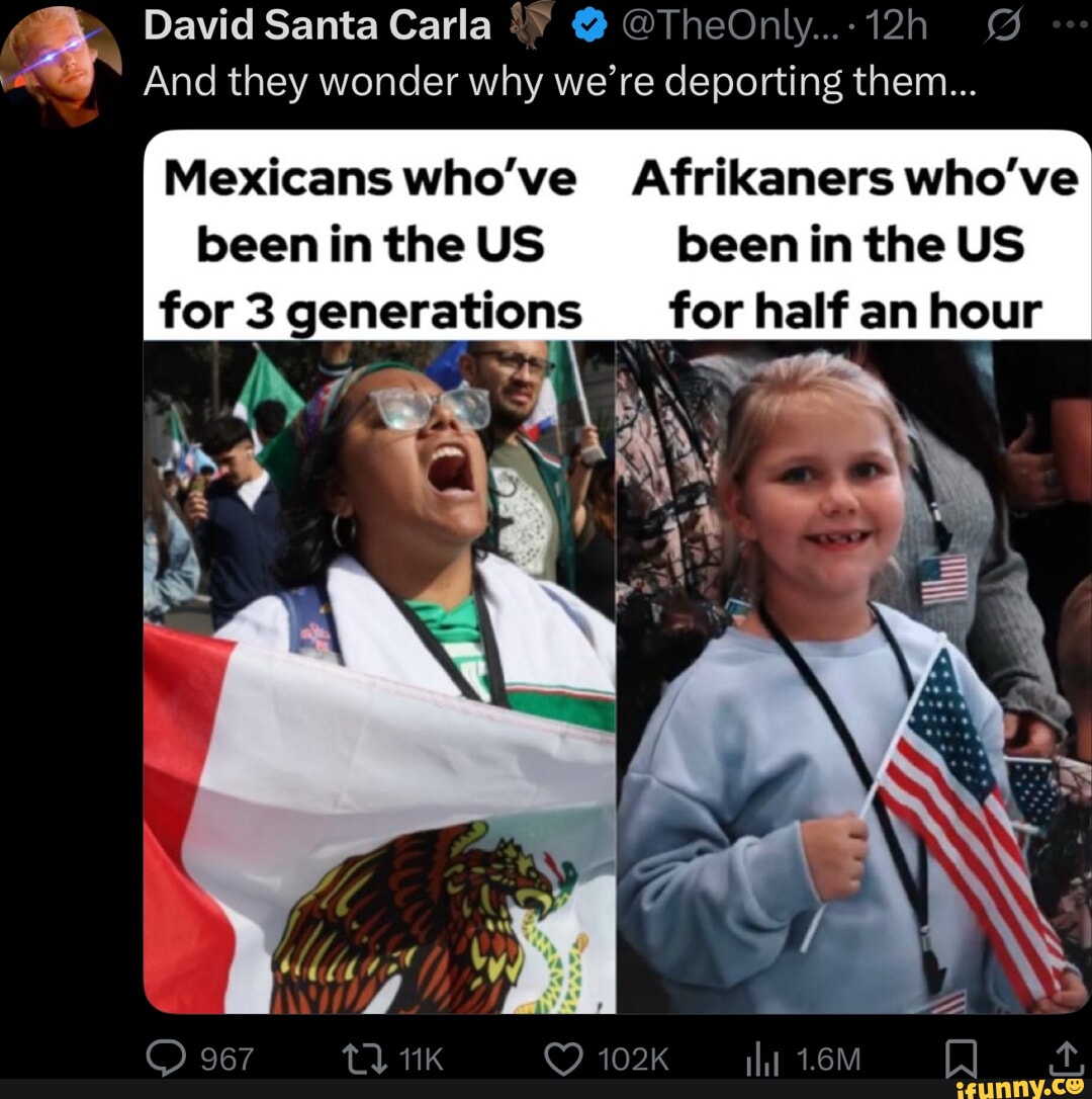David Santa Carla @ @TheOnly....12h And they wonder why we're deporting ...