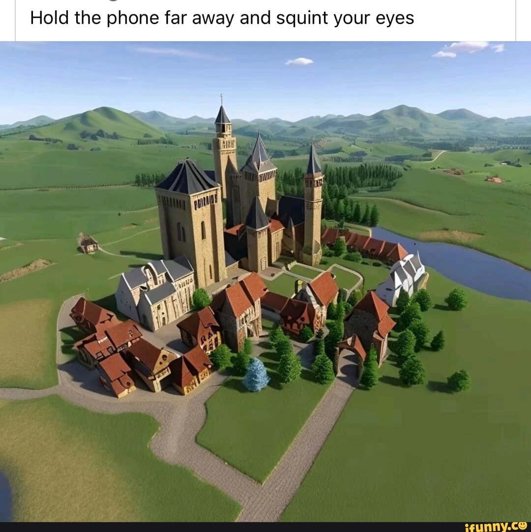 Hold the phone far away and squint your eyes - iFunny