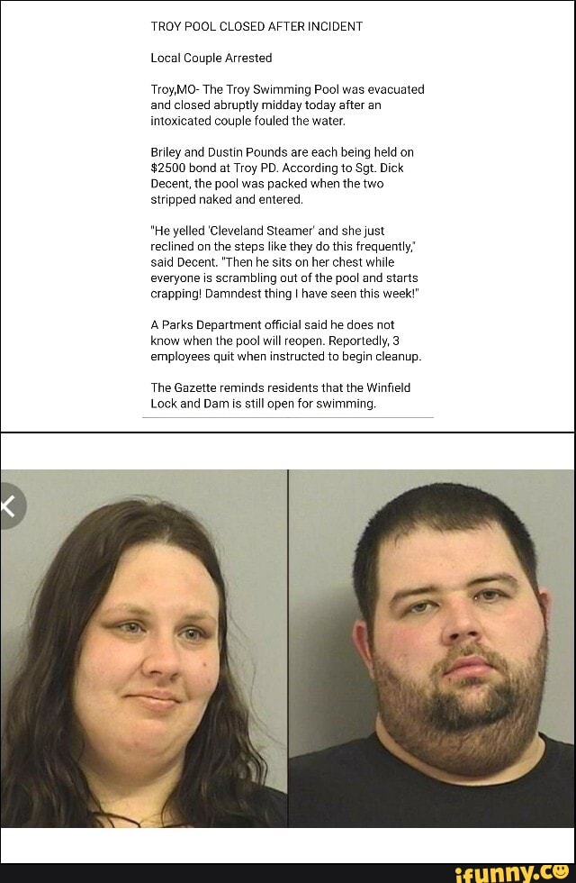 Local Couple Arrested TroyMO- The Troy Swimming Pool was evacuated and ...