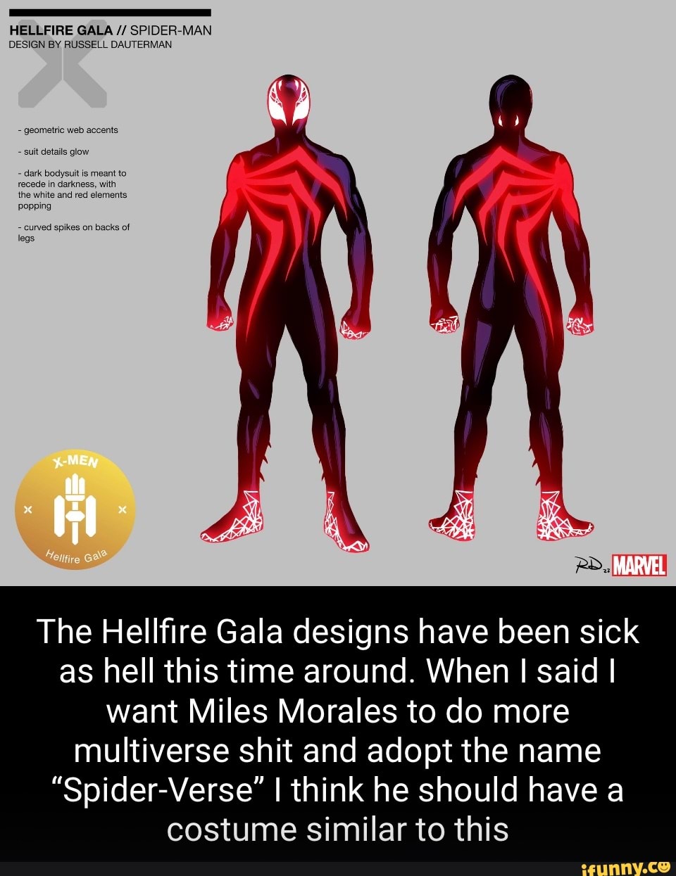 HELLFIRE GALA SPIDER MAN DESIGN BY RUSSELL DAUTERMAN geometric web ...