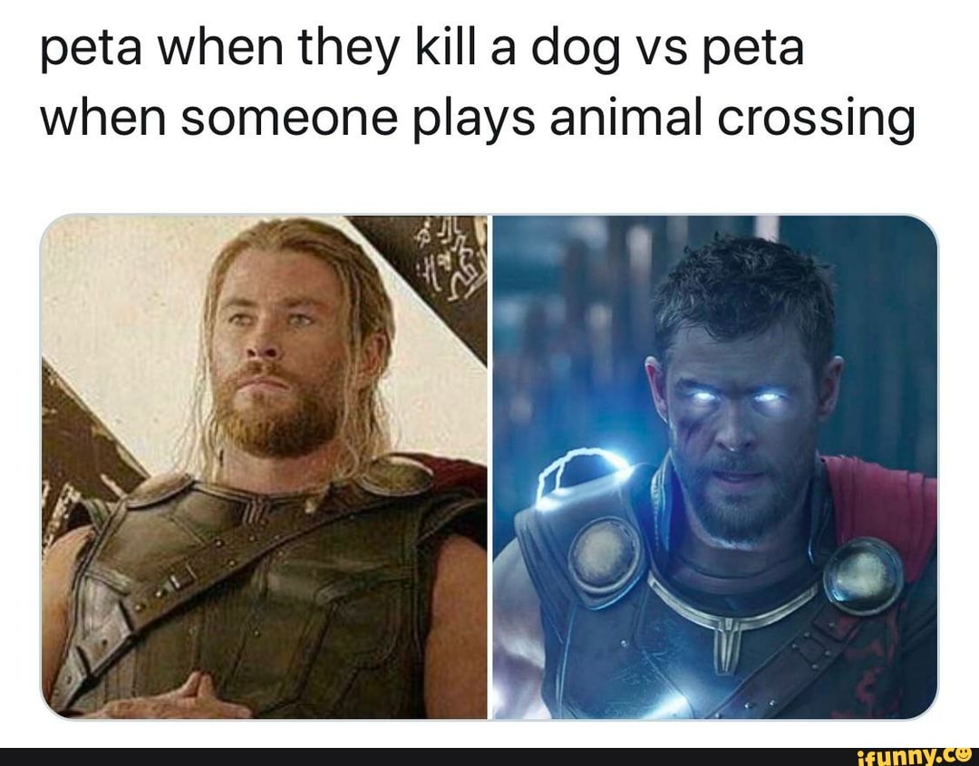 Peta when they kill a dog vs peta when someone plays animal crossing ...