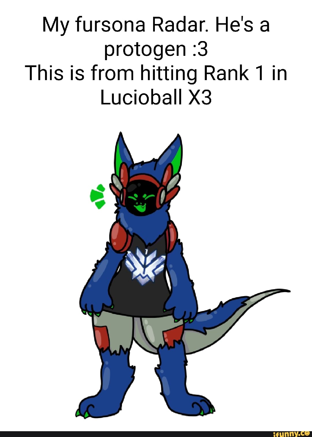 My fursona Radar. He's a protogen :3 This is from hitting Rank 1 in ...
