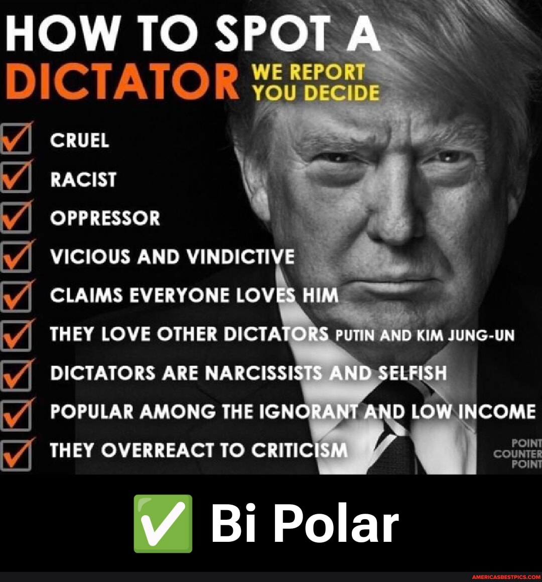 HOW TO SPOTS WE REPORT DICTATO CRUEL RACIST OPPRESSOR VICIOUS AND ...