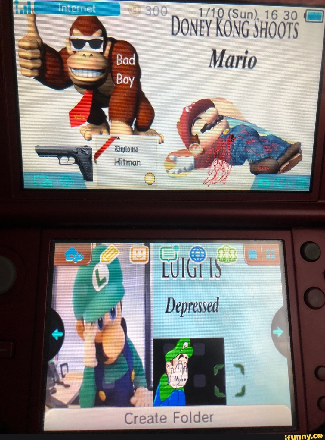 3DS modding is beautiful - DONEY KONG SHOOTS Mario Hitman LUIGI IS ...