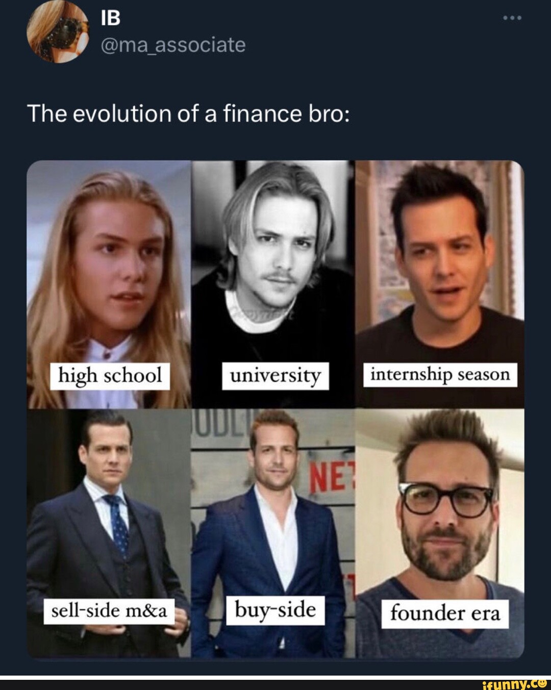 IB m i @ma _associate The evolution of a finance bro: I high school ...