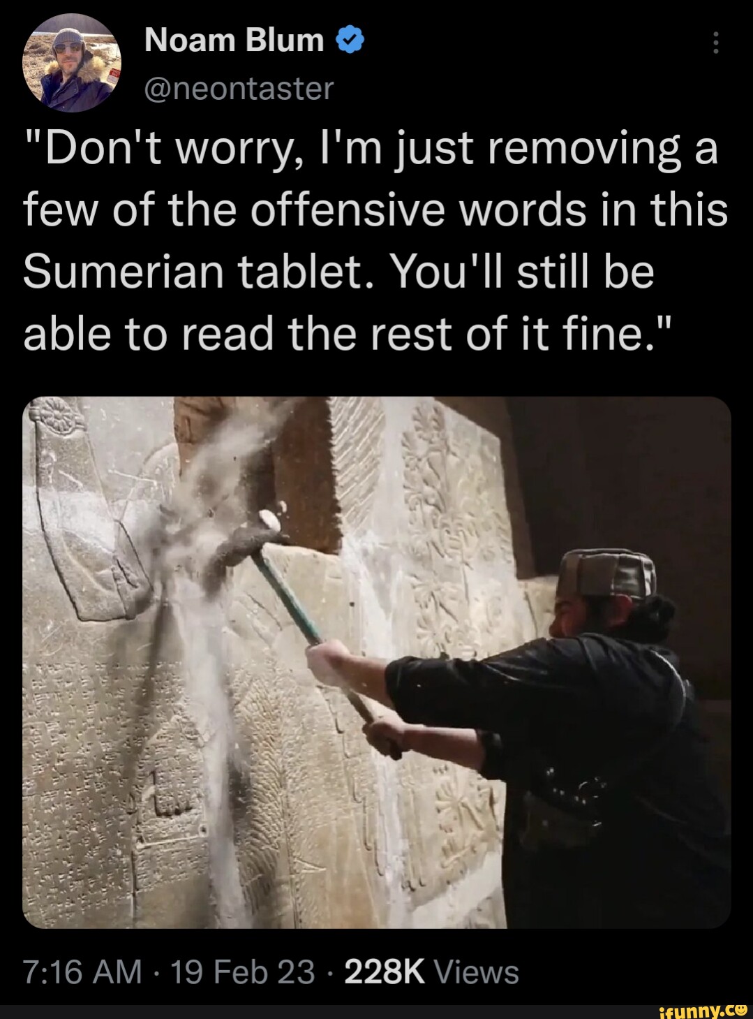 Noam Blum @neontaster "Don't worry, I'm just removing a few of the ...