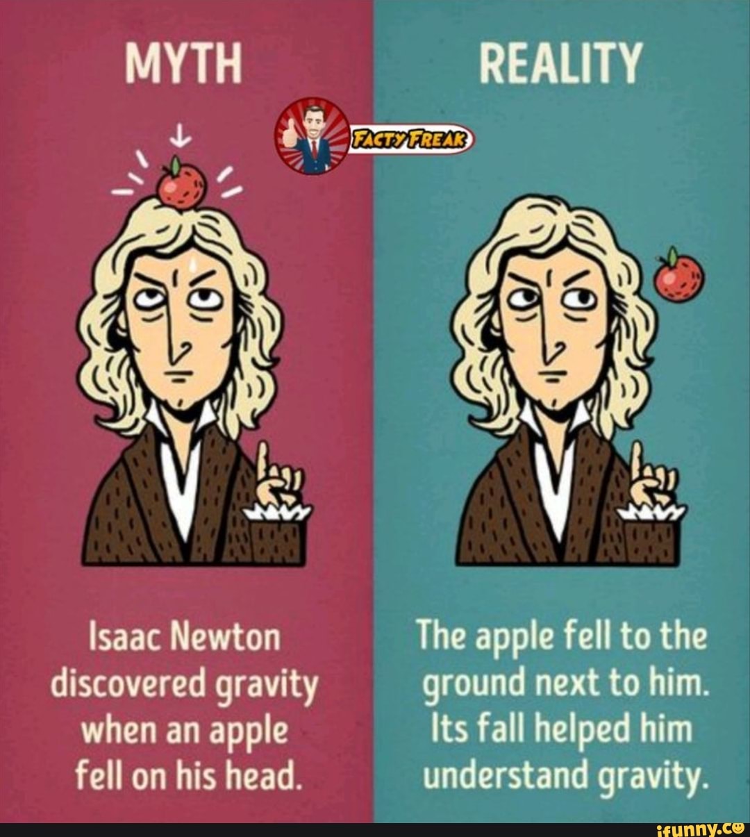 REALITY Isaac Newton The apple fell to the discovered gravity ground ...
