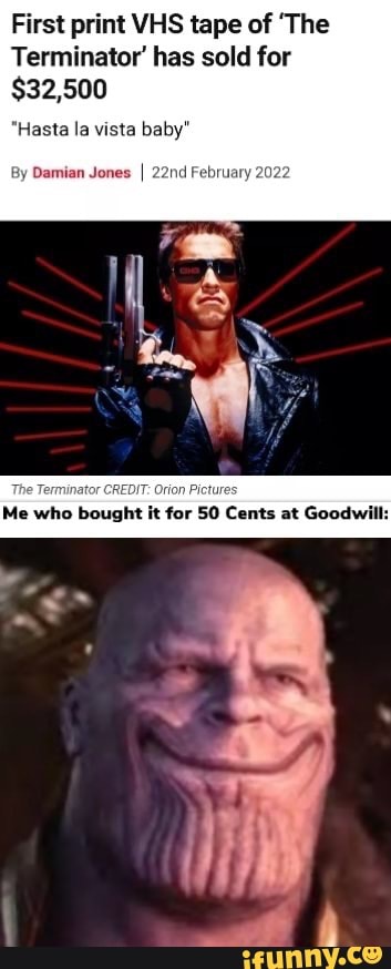 First print VHS tape of 'The Terminator' has sold for $32,500 "Hasta la ...