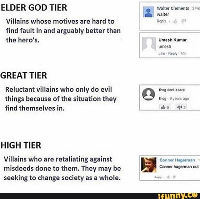 ELDER GOD TIER Villains whose motives are hard to find fault in and ...