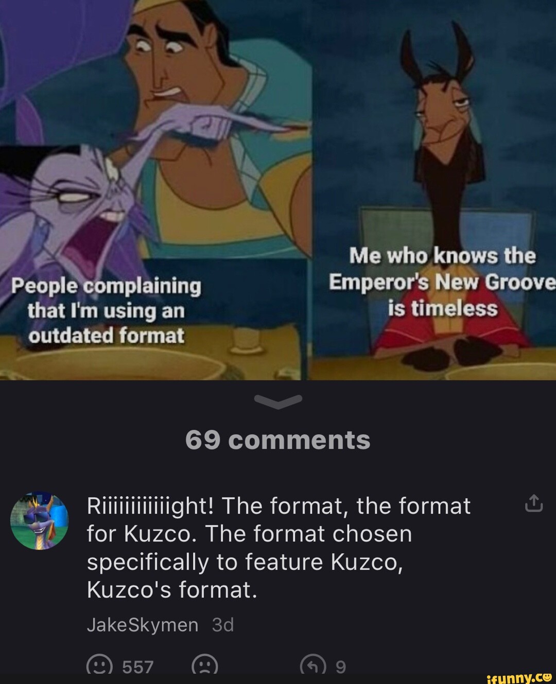 Me who knows the People complaining emperor's New Groove that using an ...