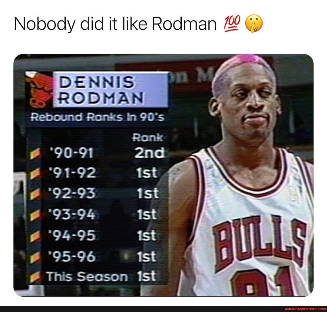 Nobody did it like Rodman DENNIS RODMAN Rebound Ranks In 90's Rank "91 ...