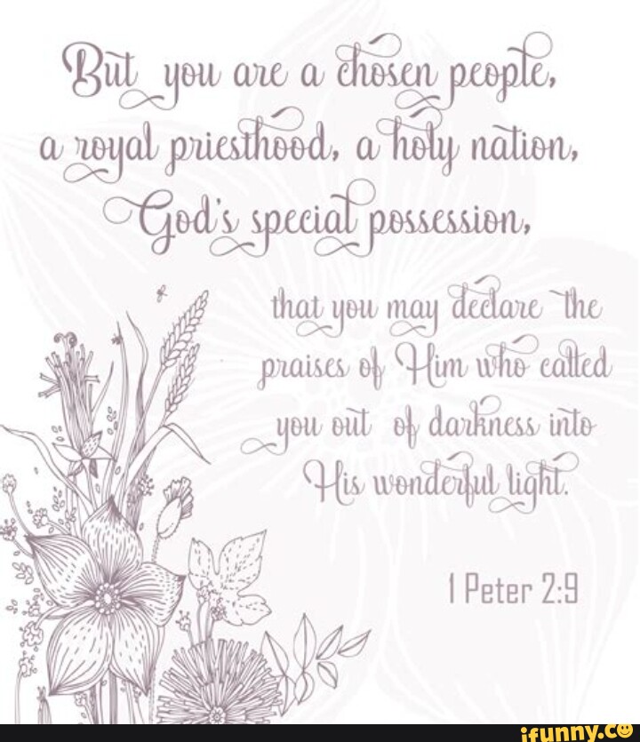 Biil, _you ane thosen a royal pucithood, a holy nalion, God's special ...