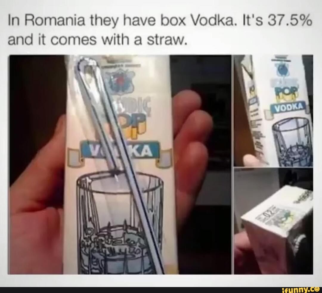 In Romania they have box Vodka. It's 37.5% and it comes with a straw ...