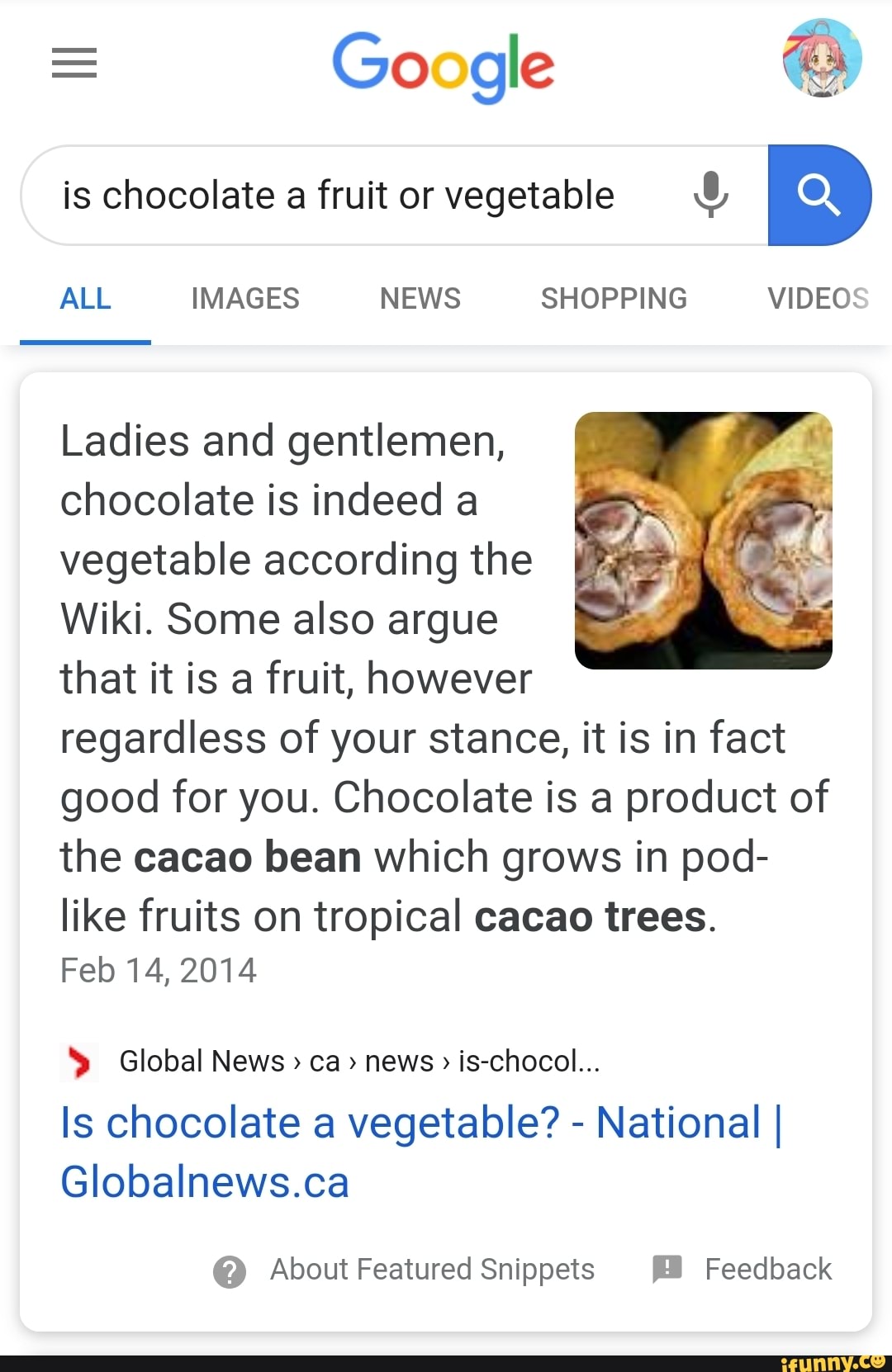Is chocolate a fruit or vegetable 4 Ladies and gentlemen, chocolate is ...