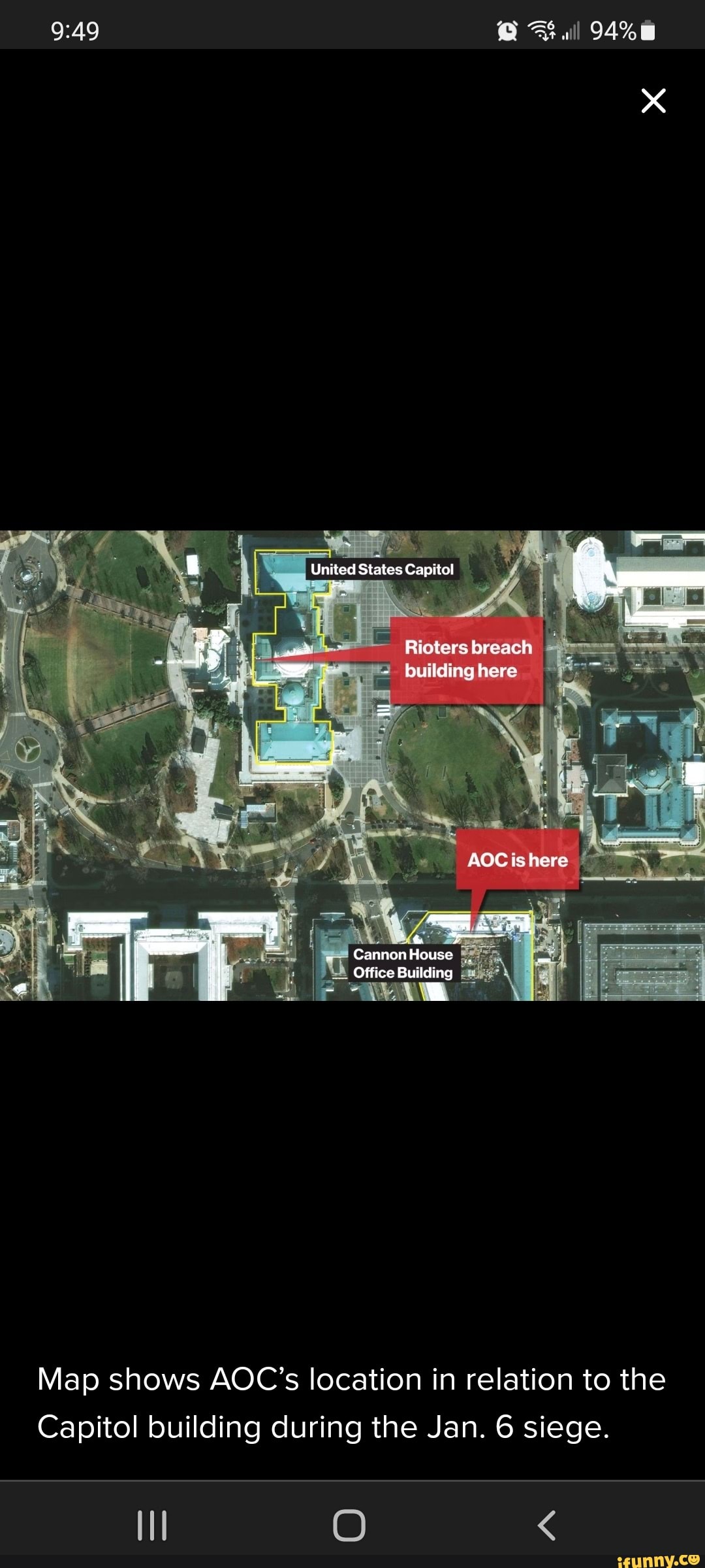 States Capitol - Rioters breach building here Cannon House Map shows ...