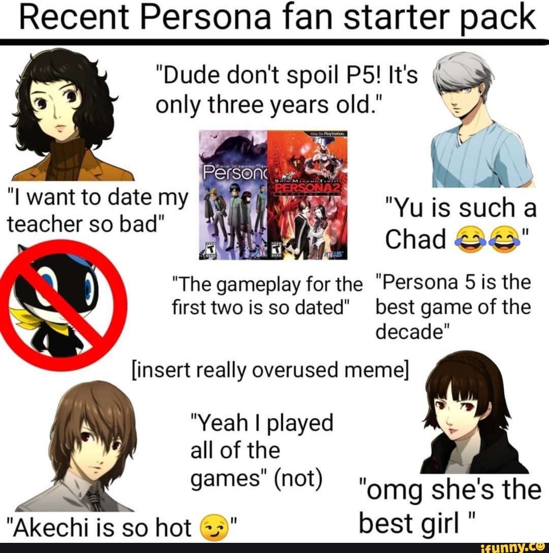 Recent Persona fan starter pack so Chad SS" first two is so dated" best ...