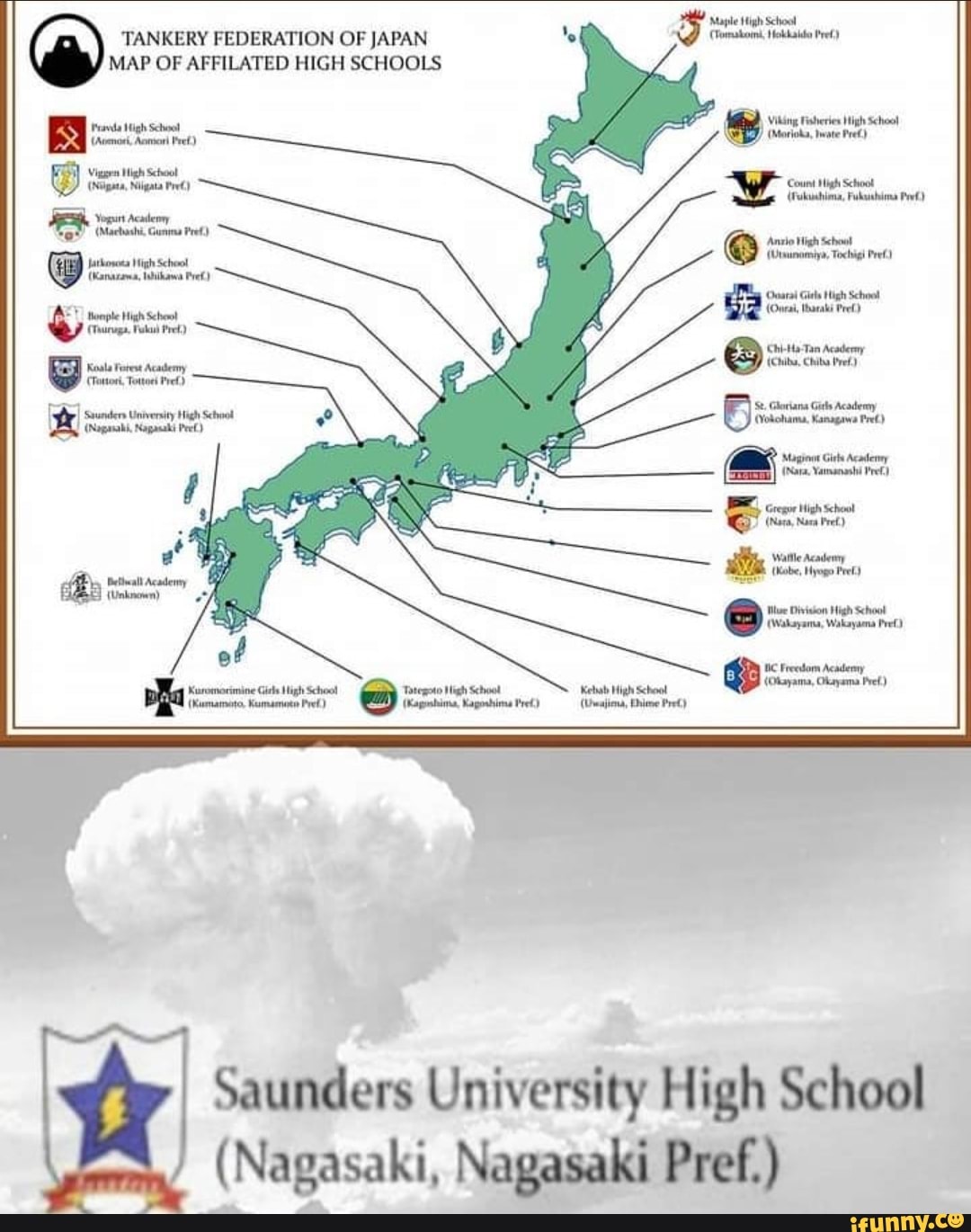 Maple High Schoot TANKERY FEDERATION OF JAPAN (Tormahownd, MAP OF ...