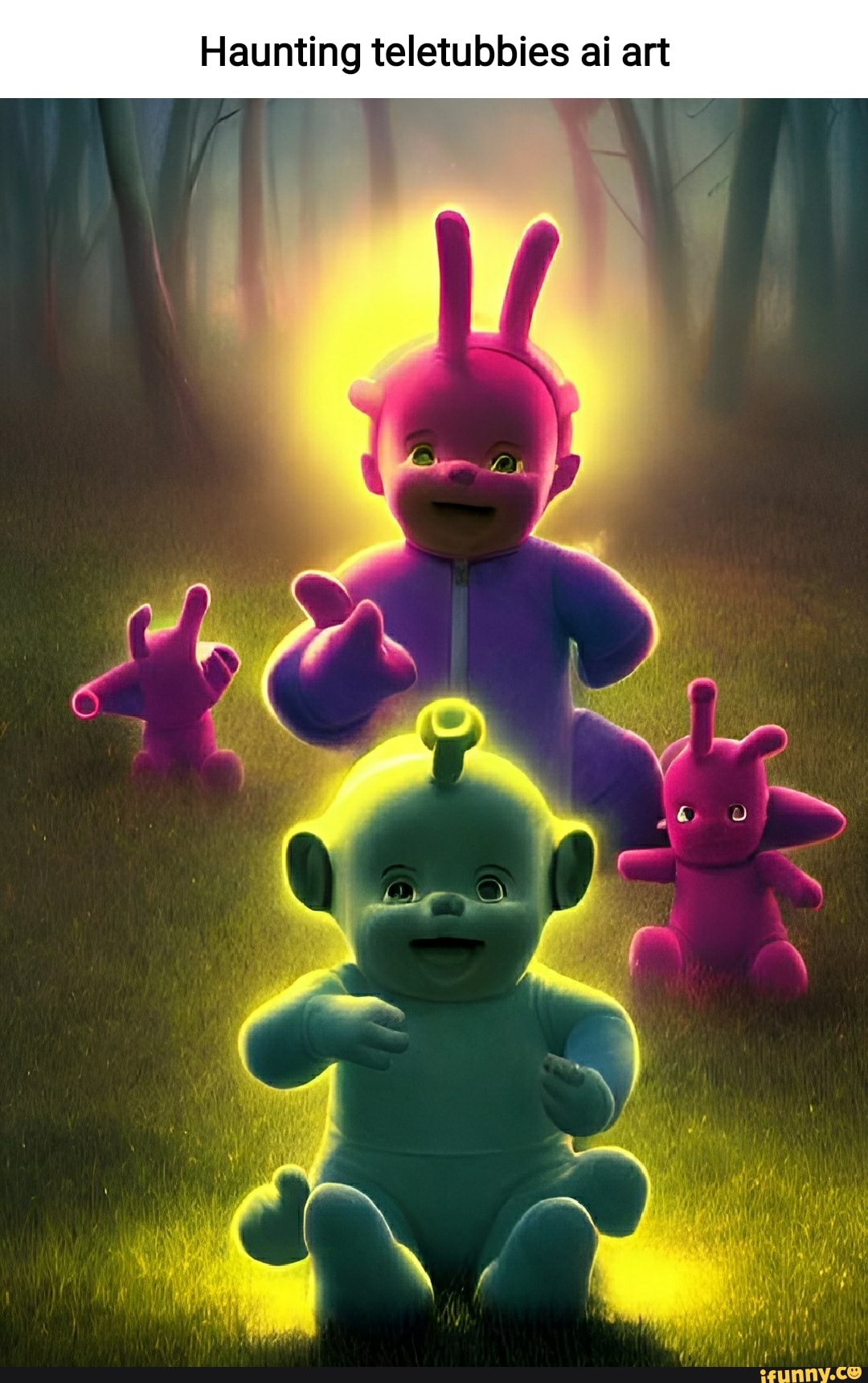 Haunting teletubbies ai art - iFunny
