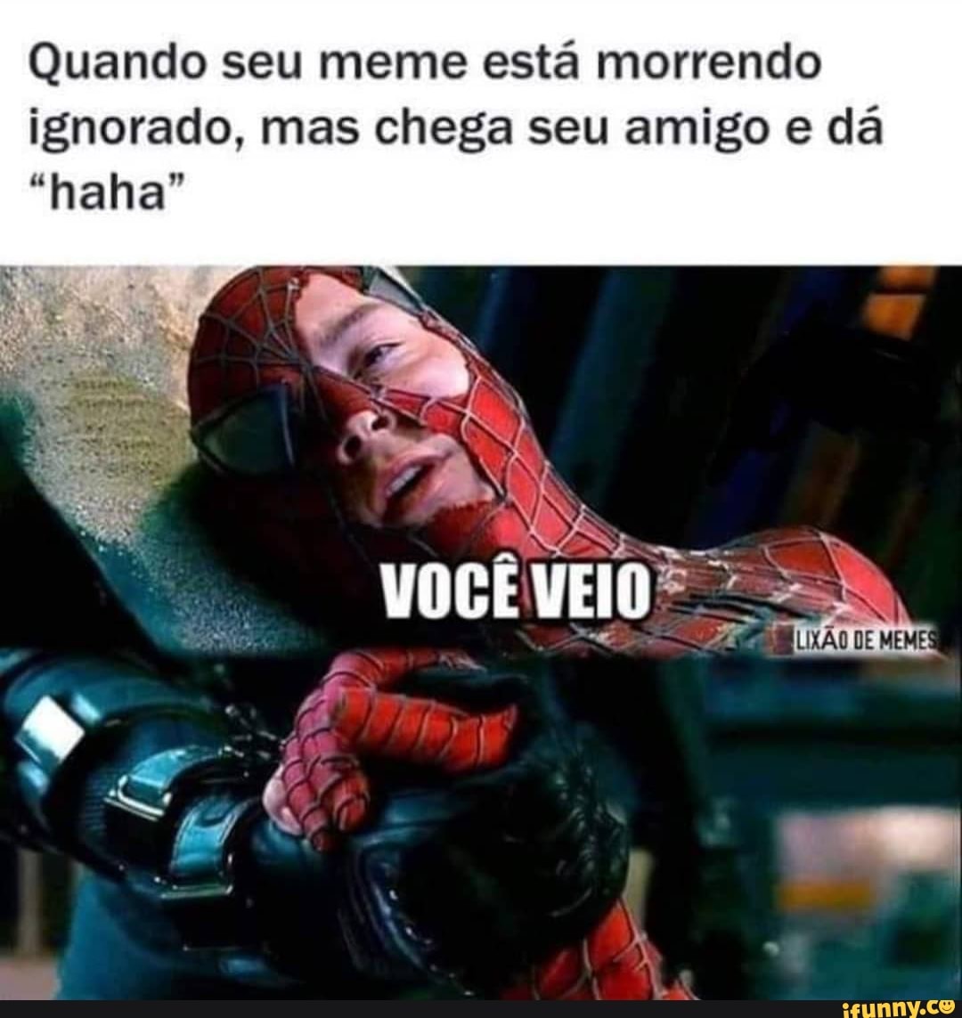 Quando seu meme está morrendo ignorado, mas chega seu amigo e dá "haha ...